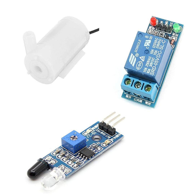 Automatic Hand Sanitizer Machine IR Sensor, Water Pump, Relay Module - Vayuyaan