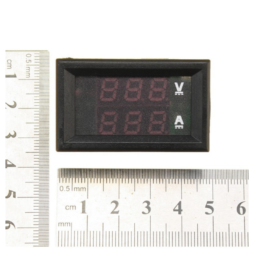Digital Voltmeter Ammeter DC 0-100V 10A Dual LED Monitor Panel - Vayuyaan
