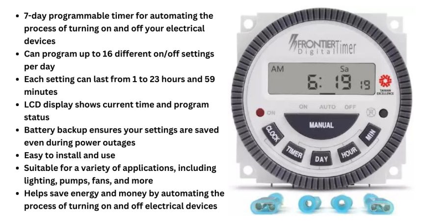 Frontier TM619H2 Digital Timer Programmable Time Switch - Vayuyaan